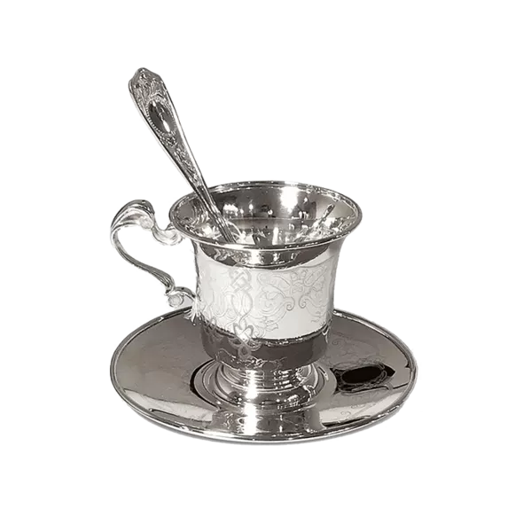 Серебряная кофейная чашка с блюдцем 031455 купить в Киеве Наборы ...